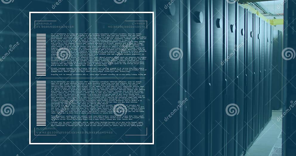 Image of Loading Bars and Computer Language Over Data Server Room Stock ...