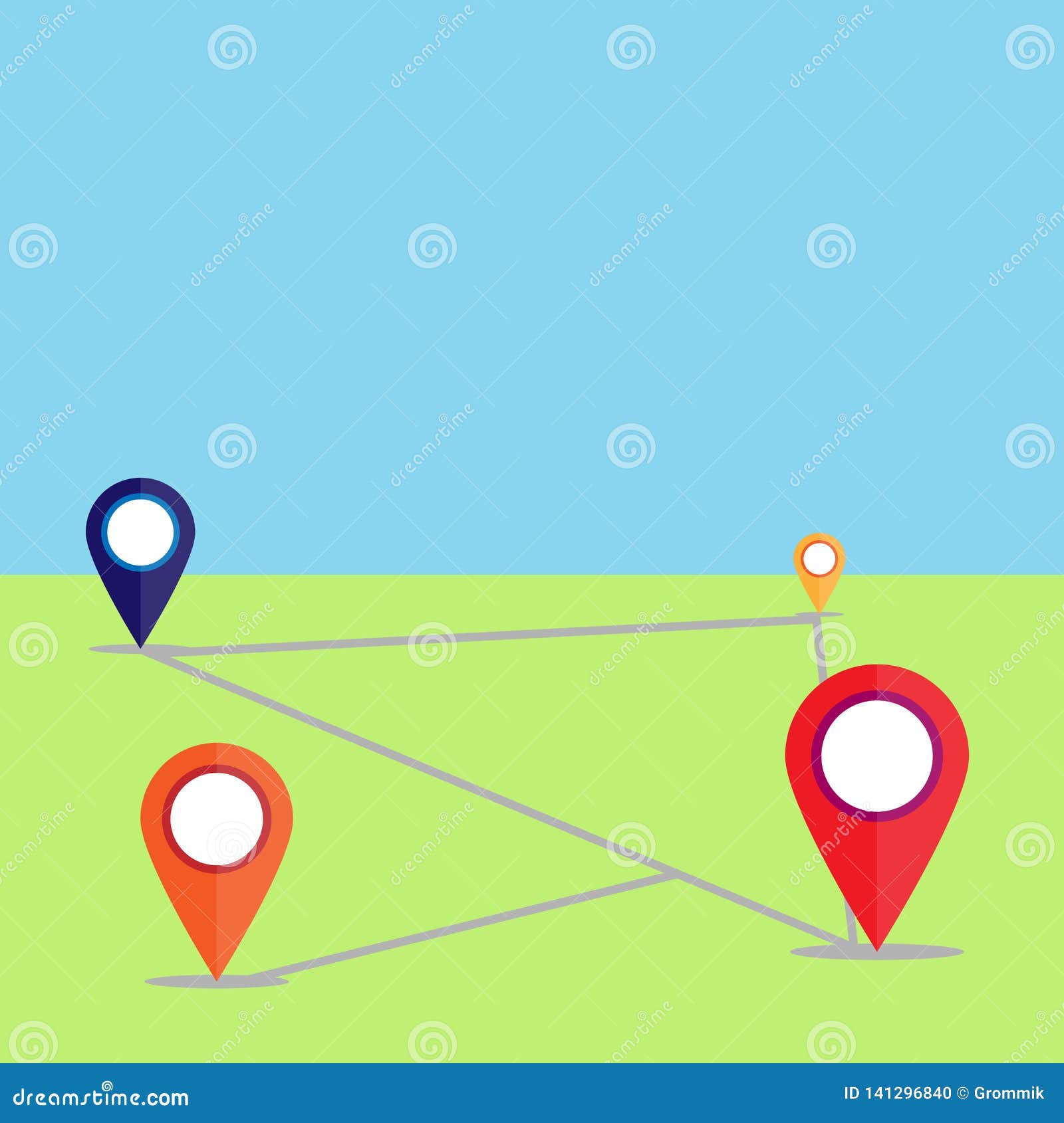 Image of Location Points on the Ground Stock Vector - Illustration of ...