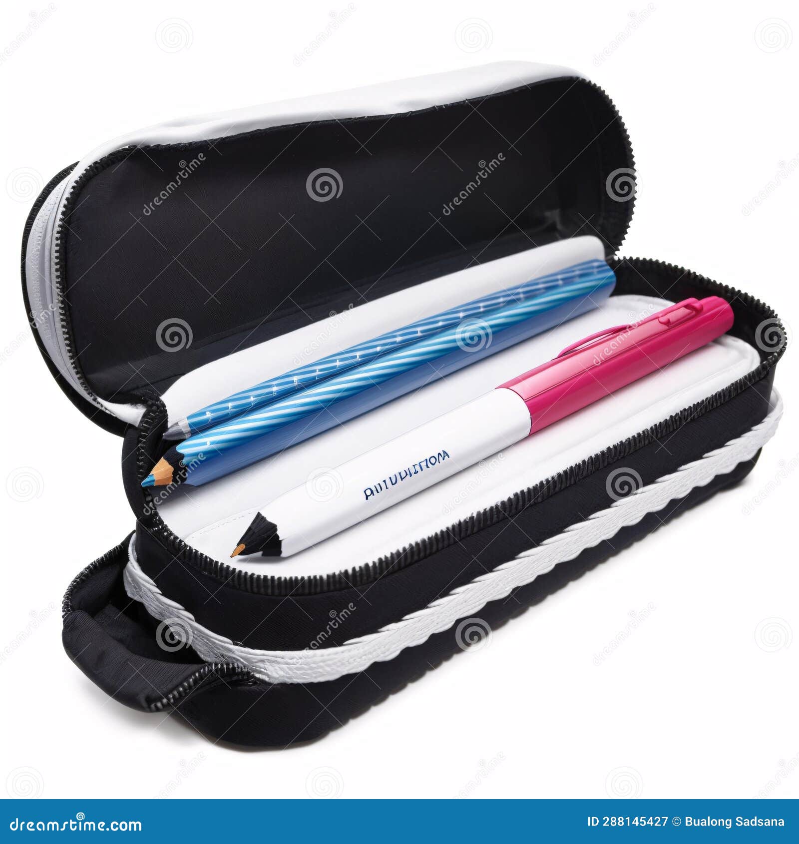 The Long Pencil Pen Case Container is on a White Background. Stock ...