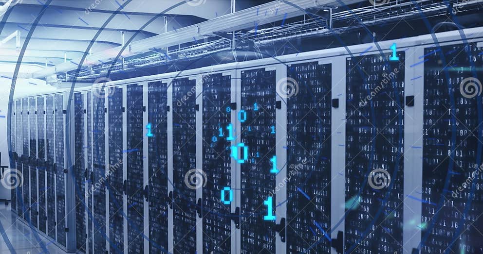 Image of Looping Binary Codes in Circular Tunnel Over Bars on Server ...