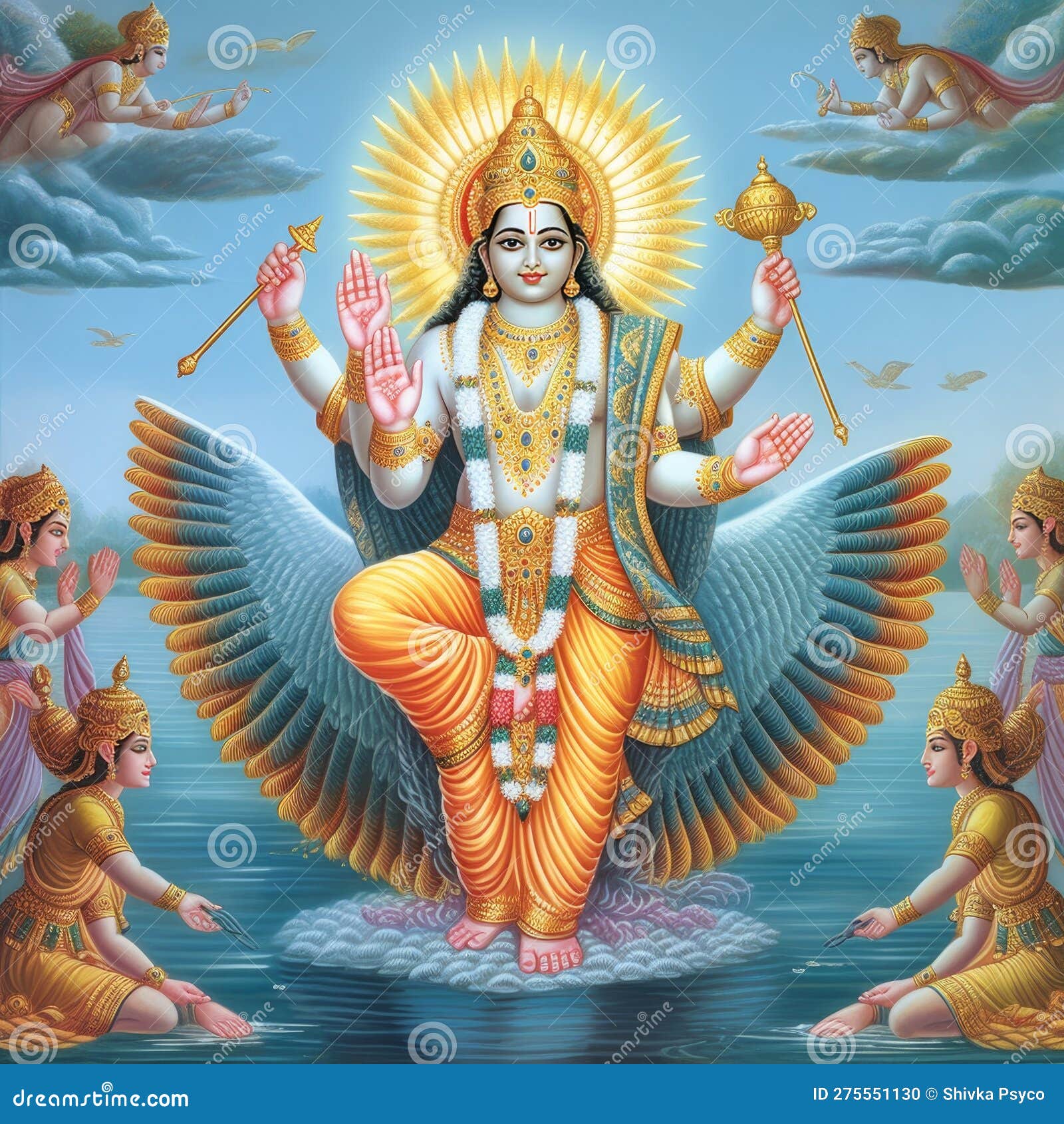 Lord Vishnu Tilak Vector Icon On Blue Background | CartoonDealer.com ...