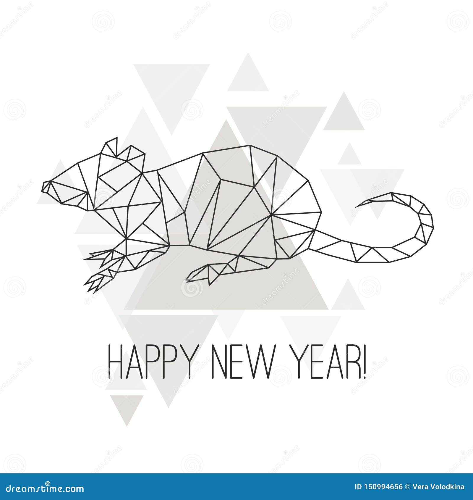 Image of Low Poly Rat Isolated on White Background. Stock Vector ...