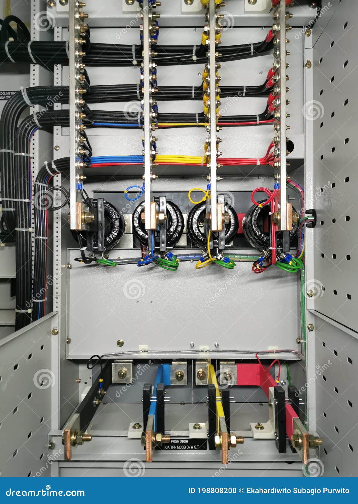 Image of Low Voltage Switchboard Copper Connection Compartment. Stock ...
