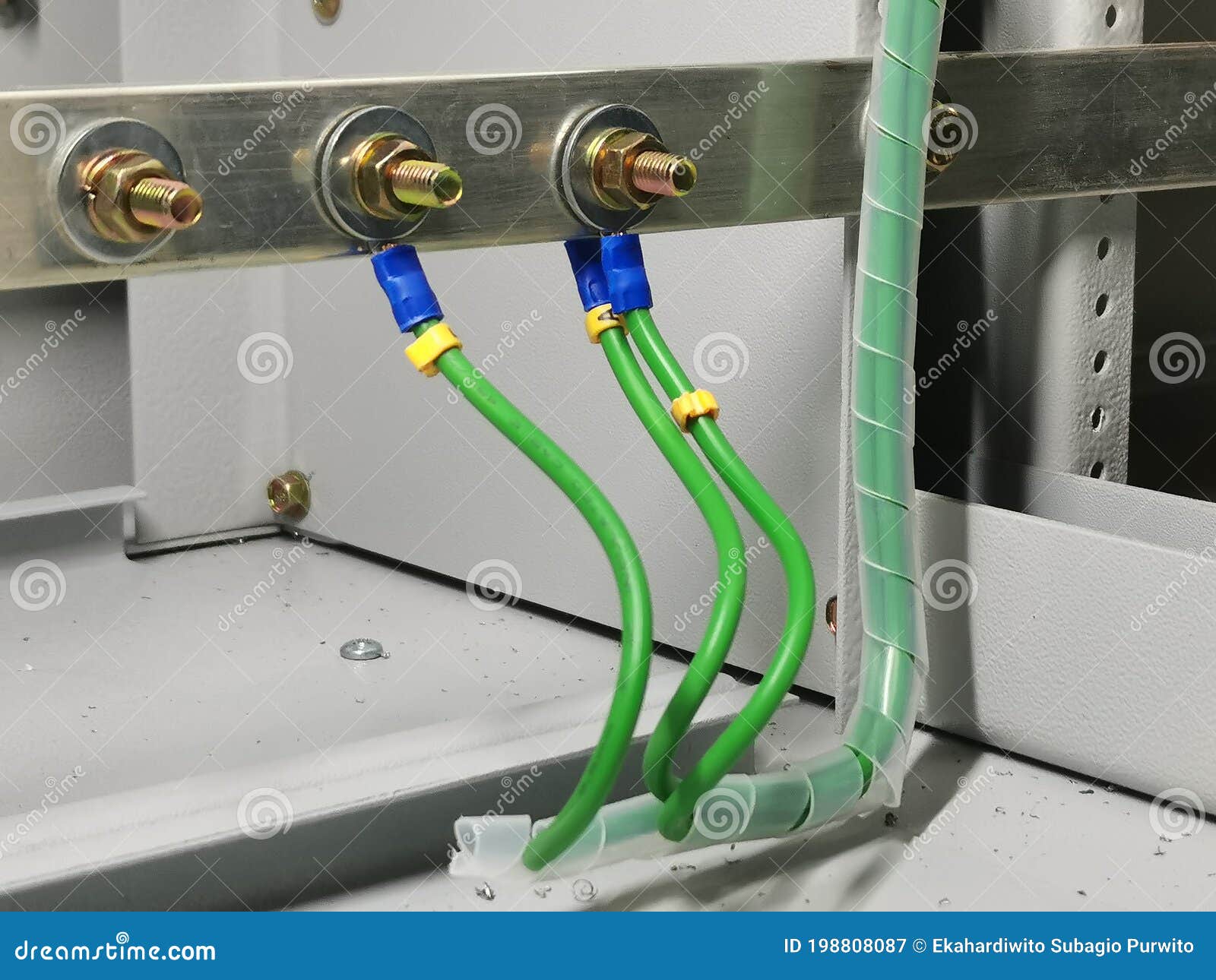 Earthing Switch And Electricity Transmission Line On A Birch And Bright ...