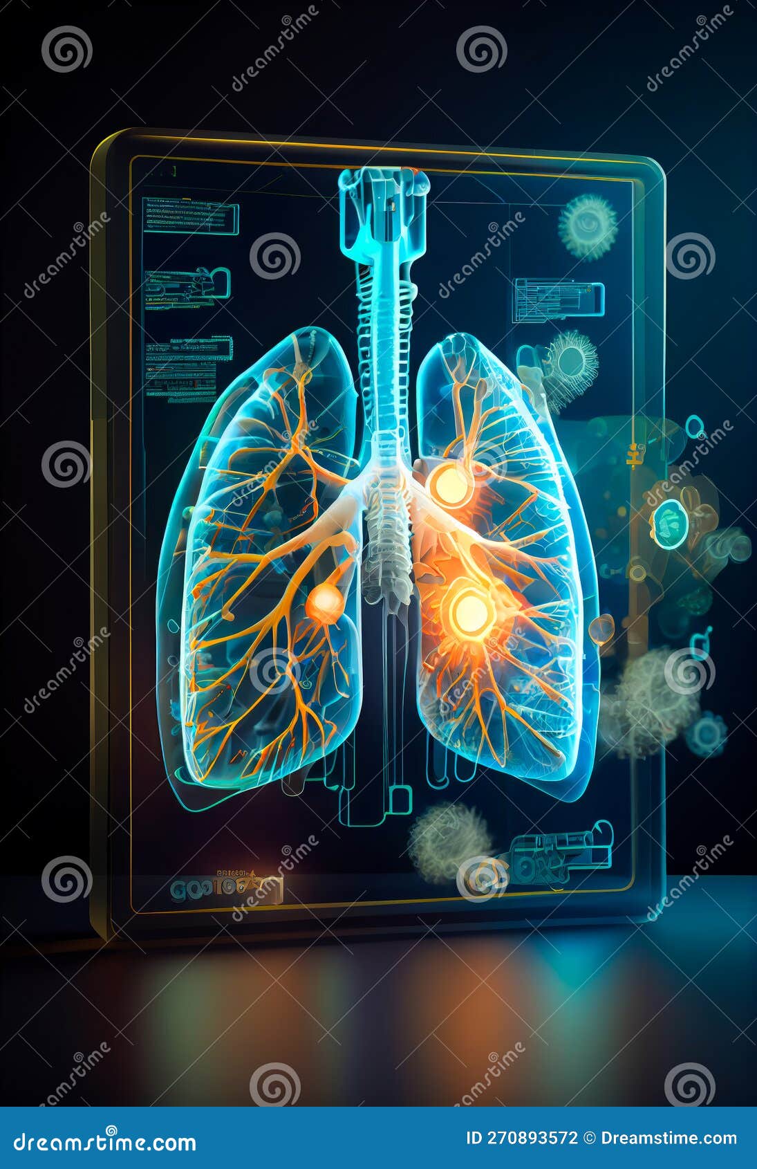 An Image of the Lungs on Computer Screen. Generative AI Stock ...