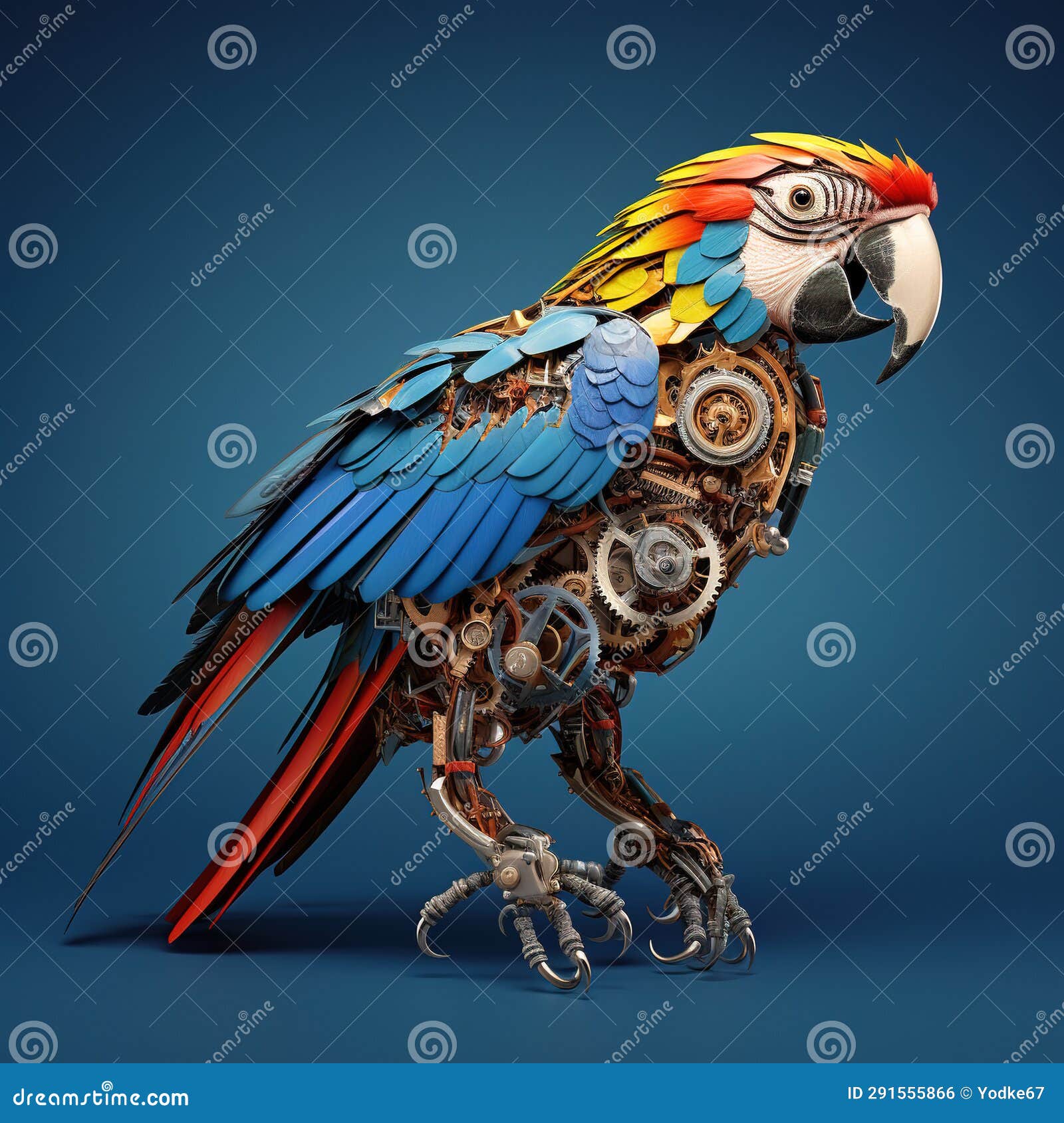 Image of a Macaw Parrot Modified into a Electronics Robot. Wildlife ...