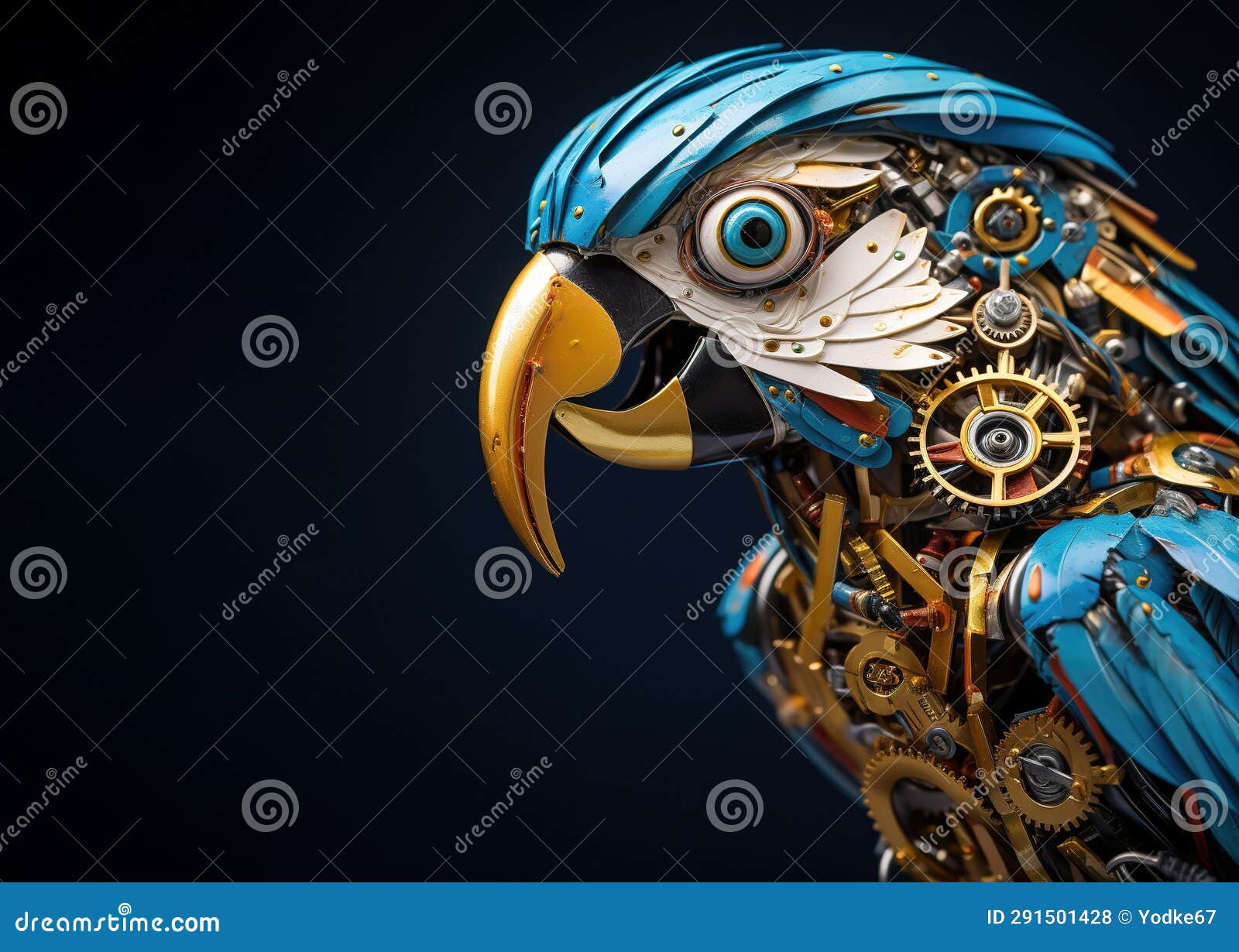 Image of a Macaw Parrot Modified into a Electronics Robot. Wildlife ...