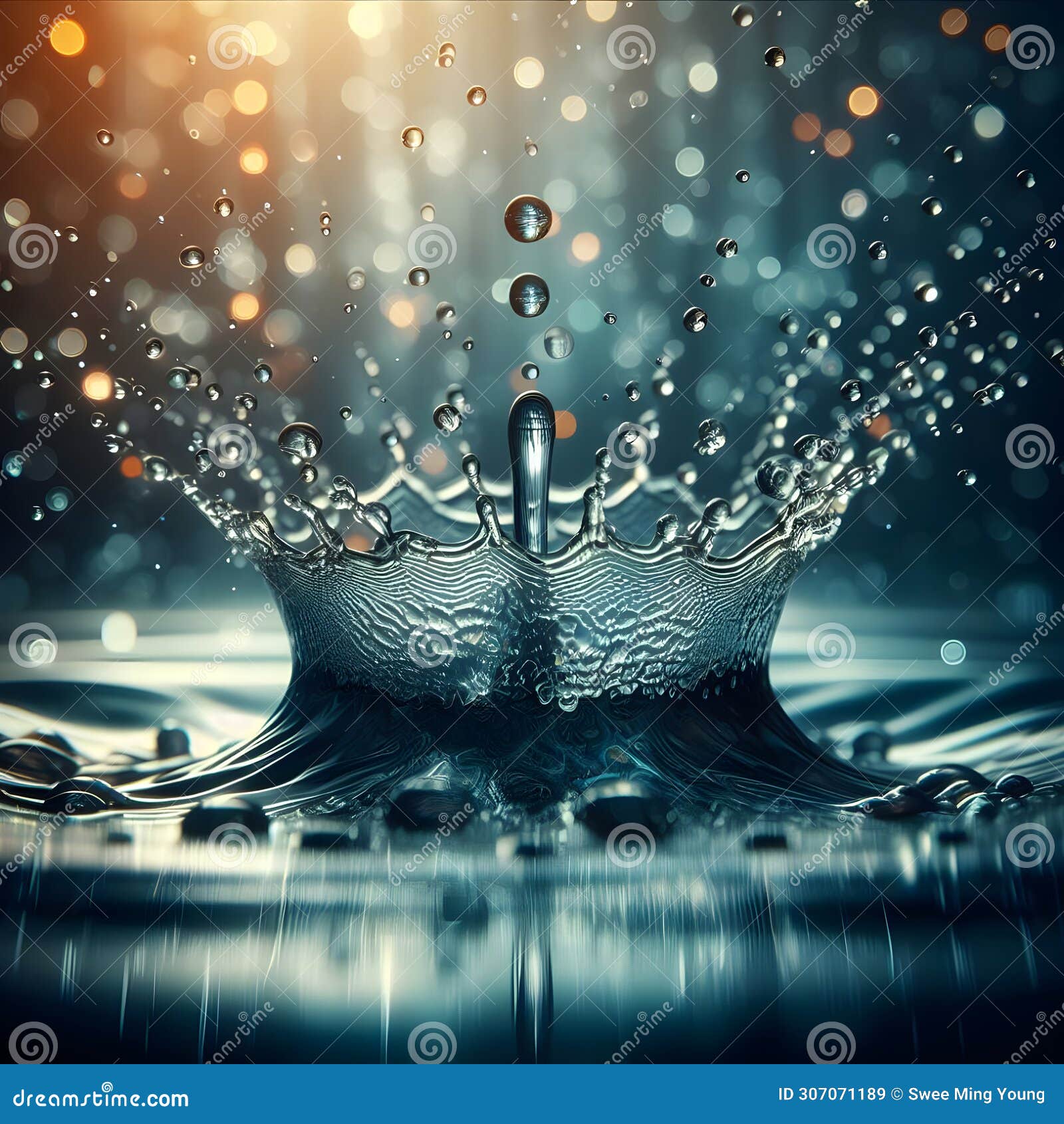 Image of Macro Photography of a Drop of Water Hitting a Surface of ...