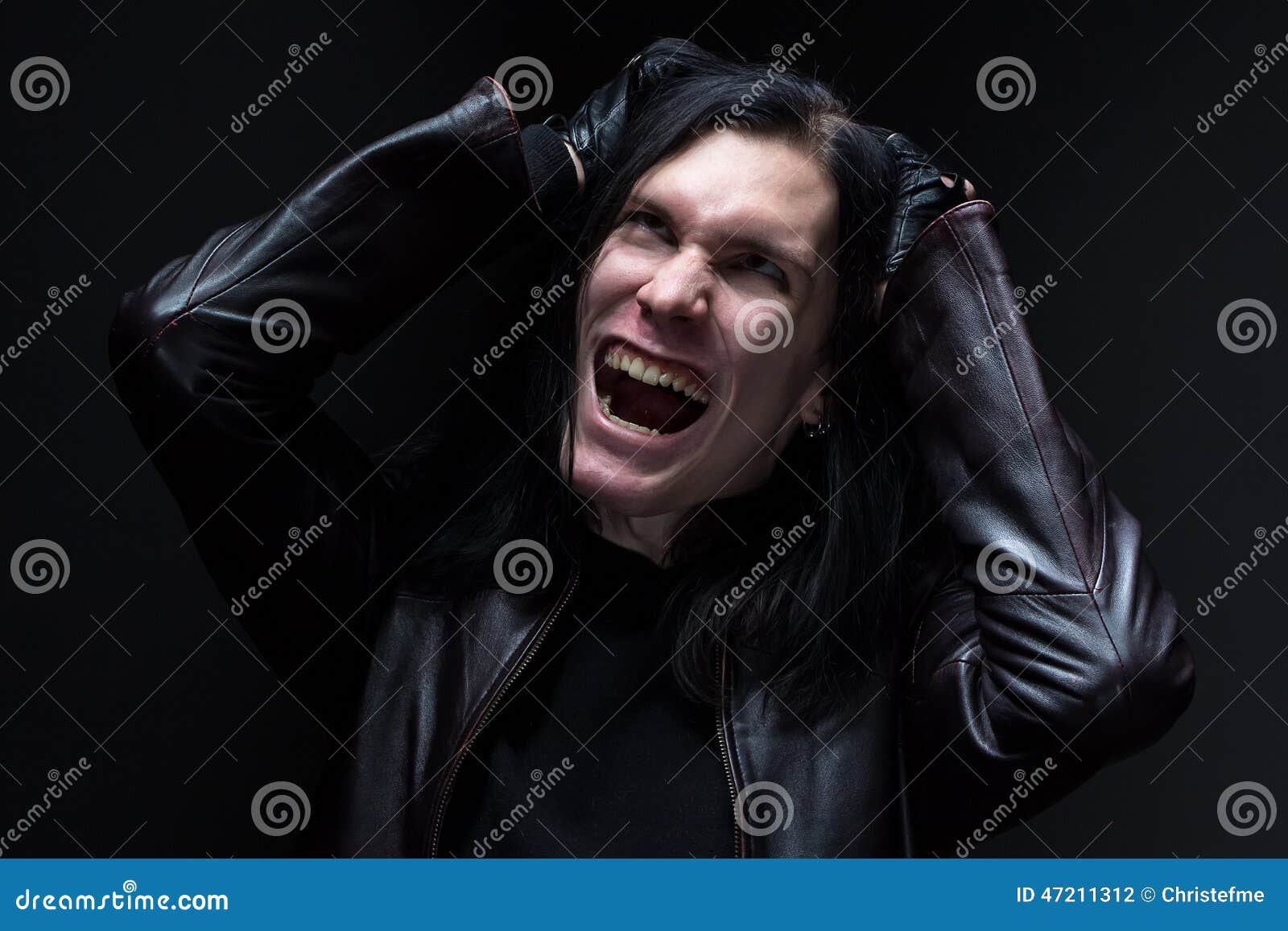 Image of the madman stock photo. Image of leather, model - 47211312