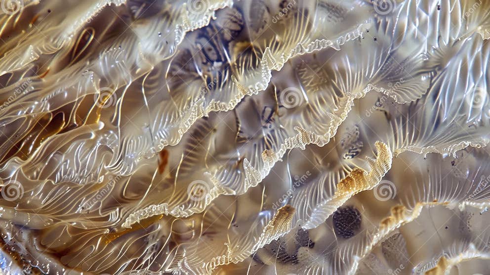 Image at 1000x Magnification a Slice of Fish Gill Tissue. the Image ...