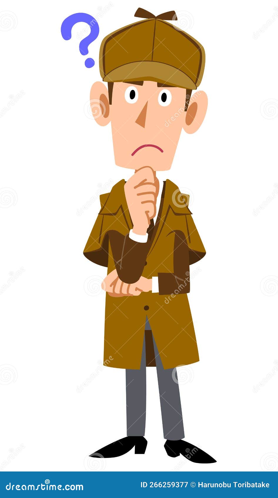 Male Detective`s Questioning Expression Stock Vector - Illustration of ...