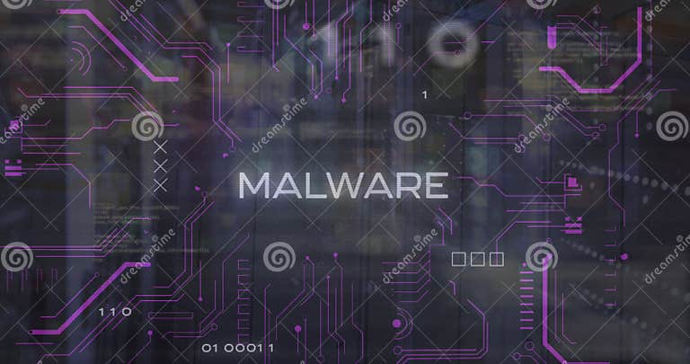 Image of Malware, Binary Codes, Computer Language, Binary Codes Over Server Room Stock ...