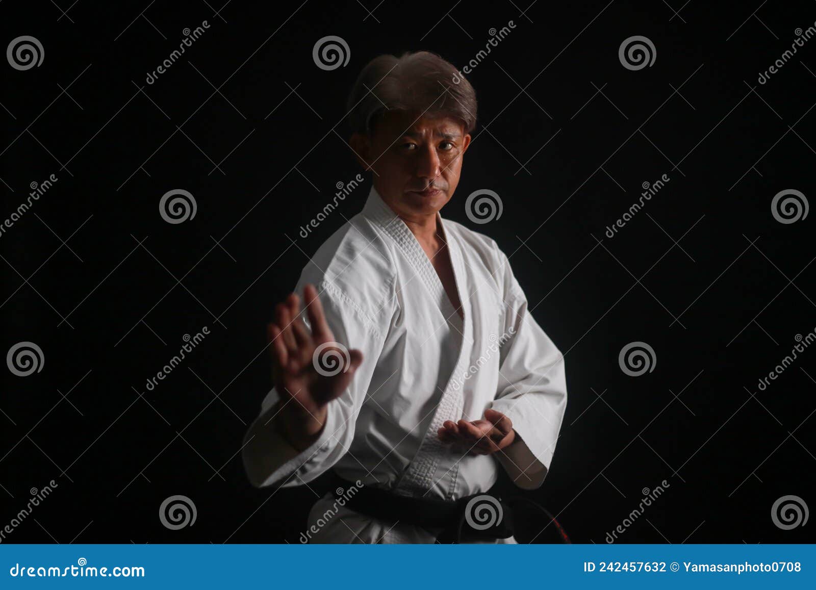 Man doing karate stock photo. Image of upper, training - 242457632
