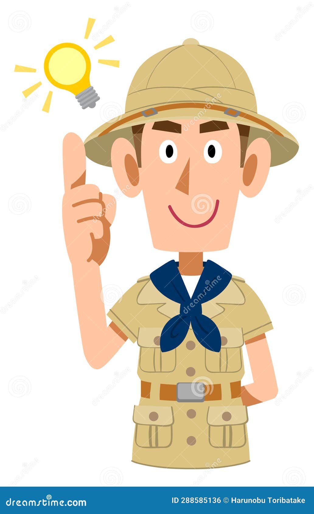 A Man Dressed As an Explorer with an Inspired Expression Upper Body ...