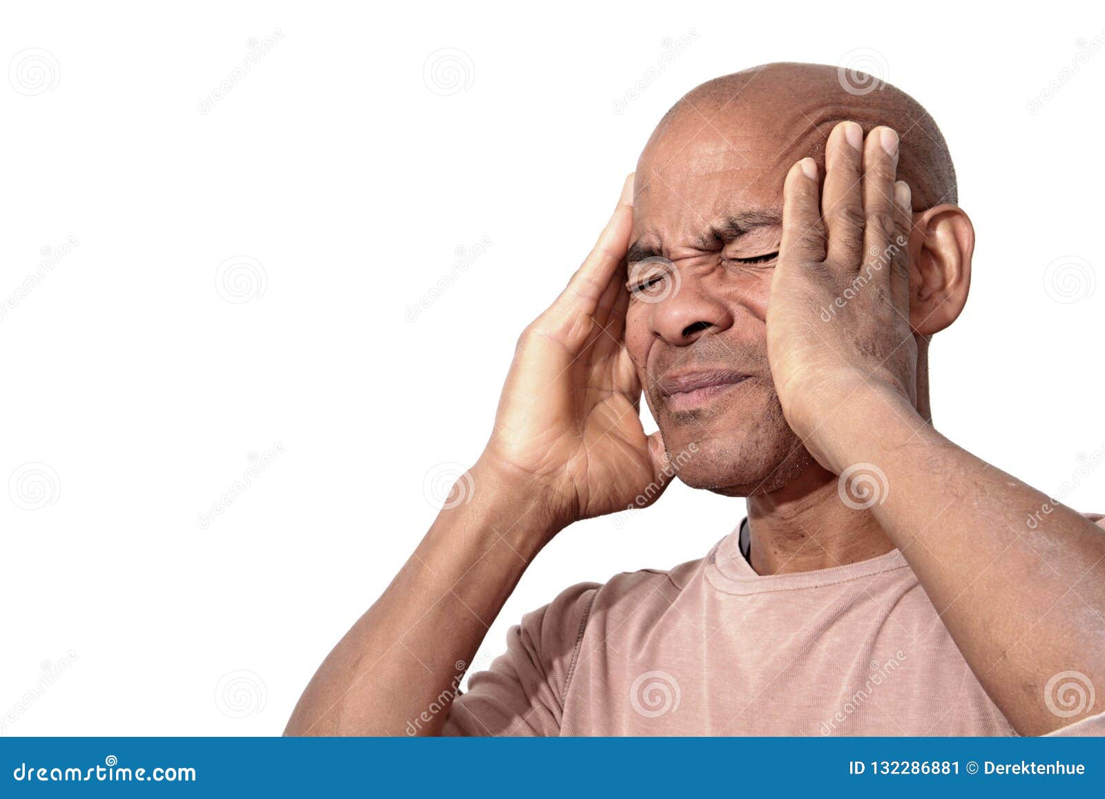 Man Experiencing Strong Headache and Depression Stock Image - Image of ...