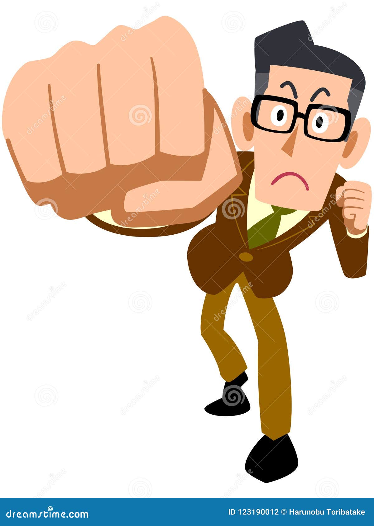 A Man in a Jacket Striking a Punch Stock Vector - Illustration of ...