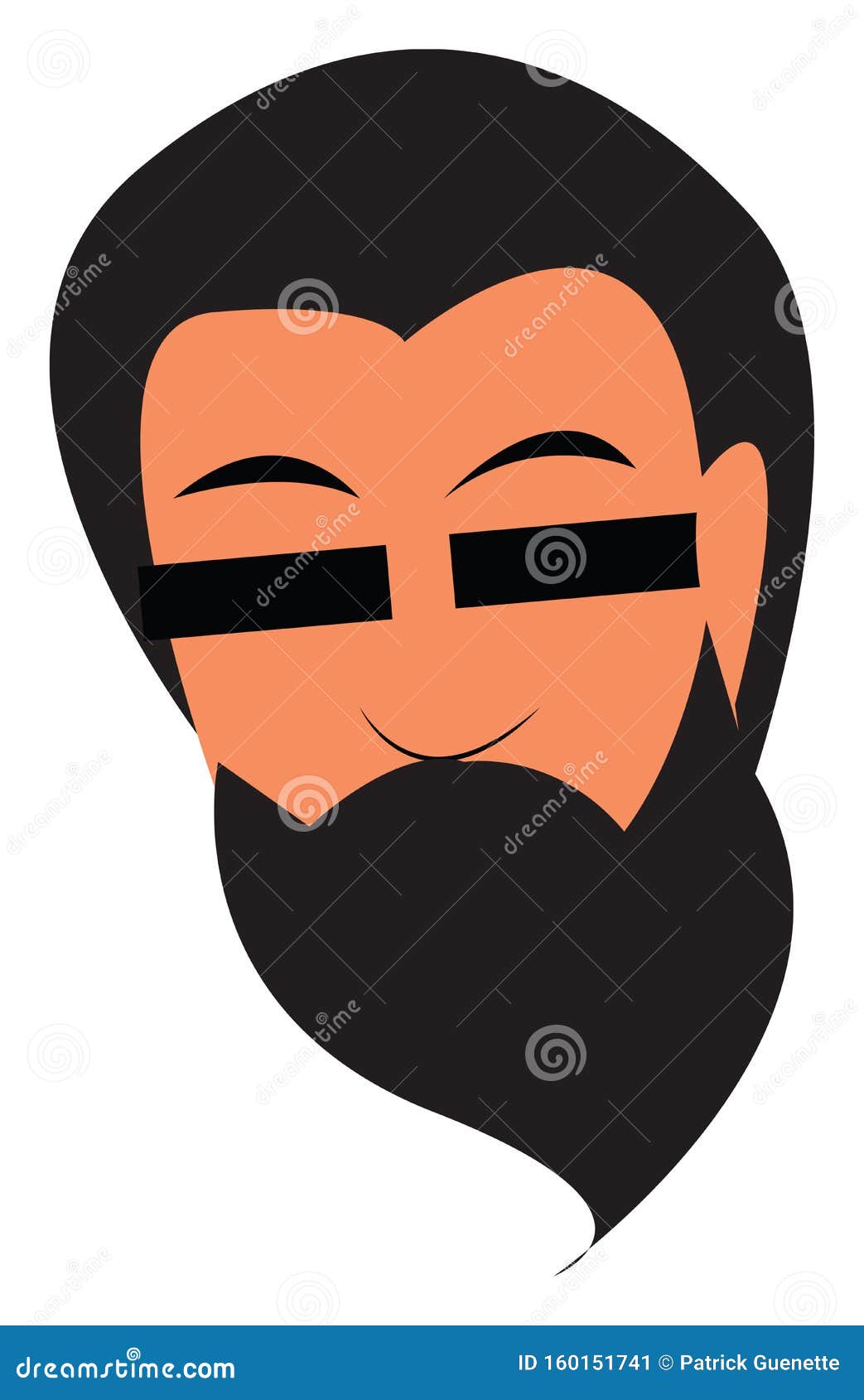 Long Beard Vector or Color Illustration Stock Vector - Illustration of ...
