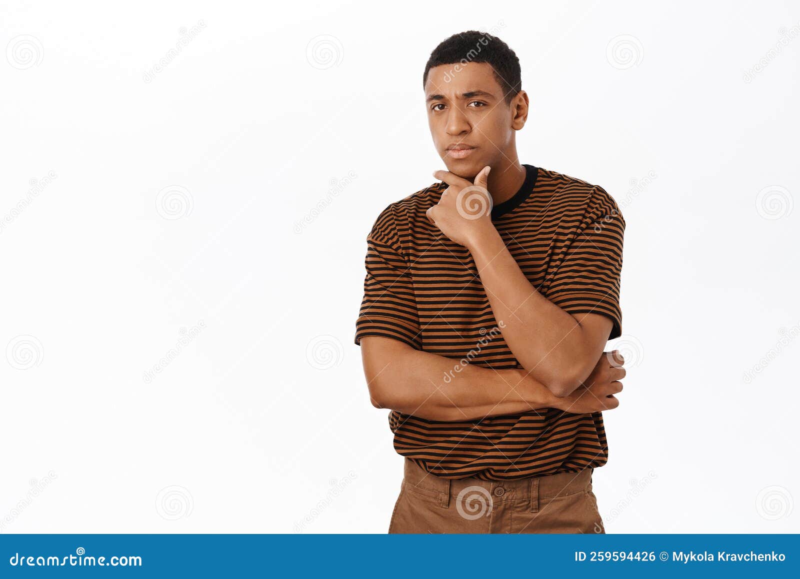 Image of Man Looking with Thoughtful and Concerned Face, Standing Over ...