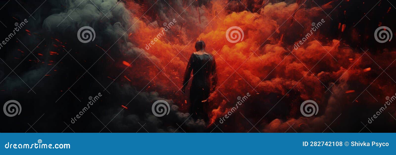 Image of Man and Made of Dust and Particles Stock Illustration ...
