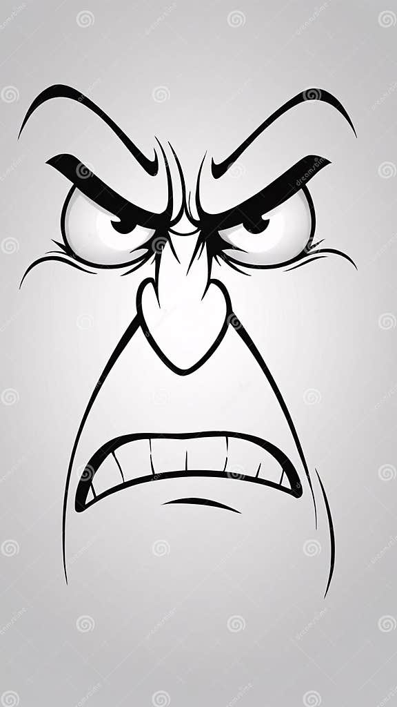 Image of a Man S Face in Rage. Stock Illustration - Illustration of ...