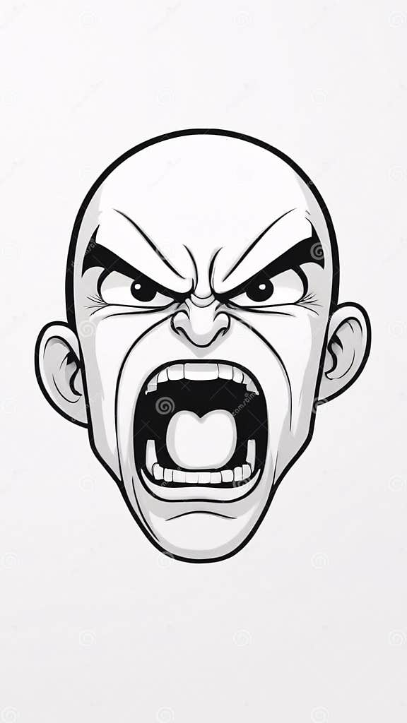 Image of a Man S Face in Rage. Stock Illustration - Illustration of ...