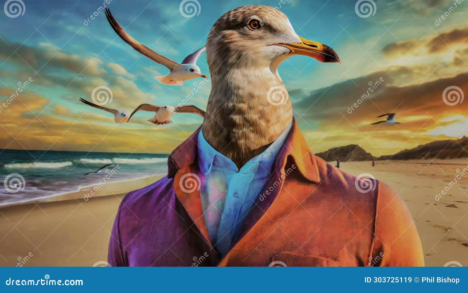 Mr. Seagull stock image. Image of unusual, head, seagull - 303725119
