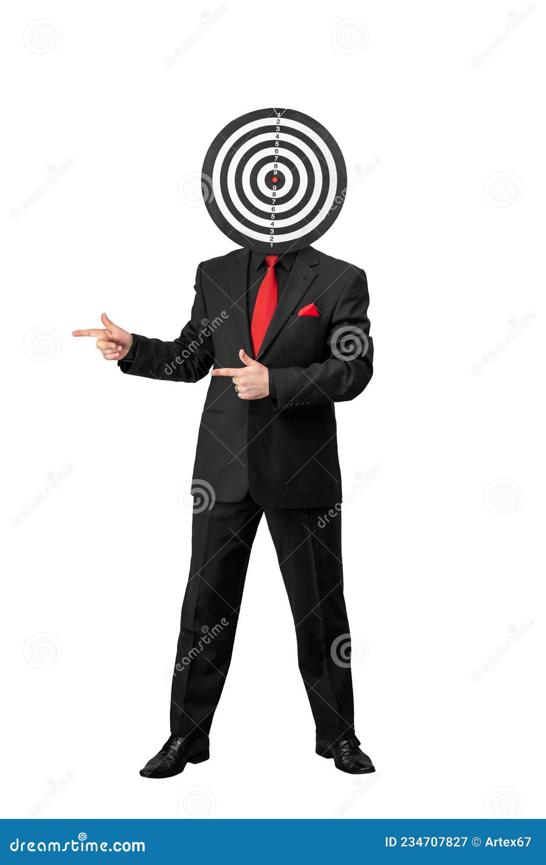 Man in a Suit and Tie with a Target on His Head Stock Image - Image of ...