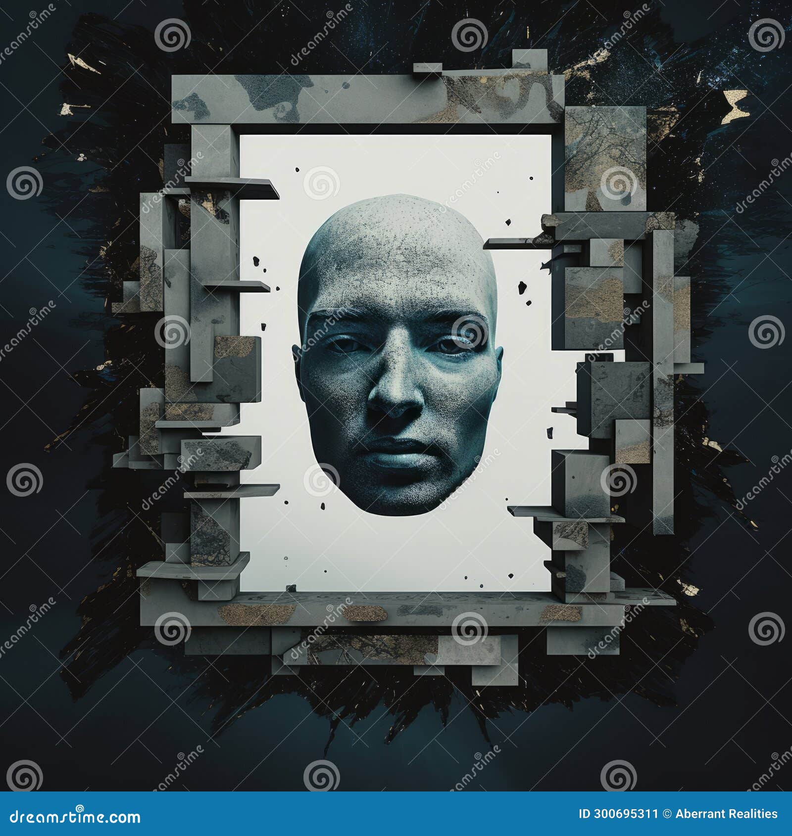 An Image of a Mans Face in a Frame Stock Illustration - Illustration of ...