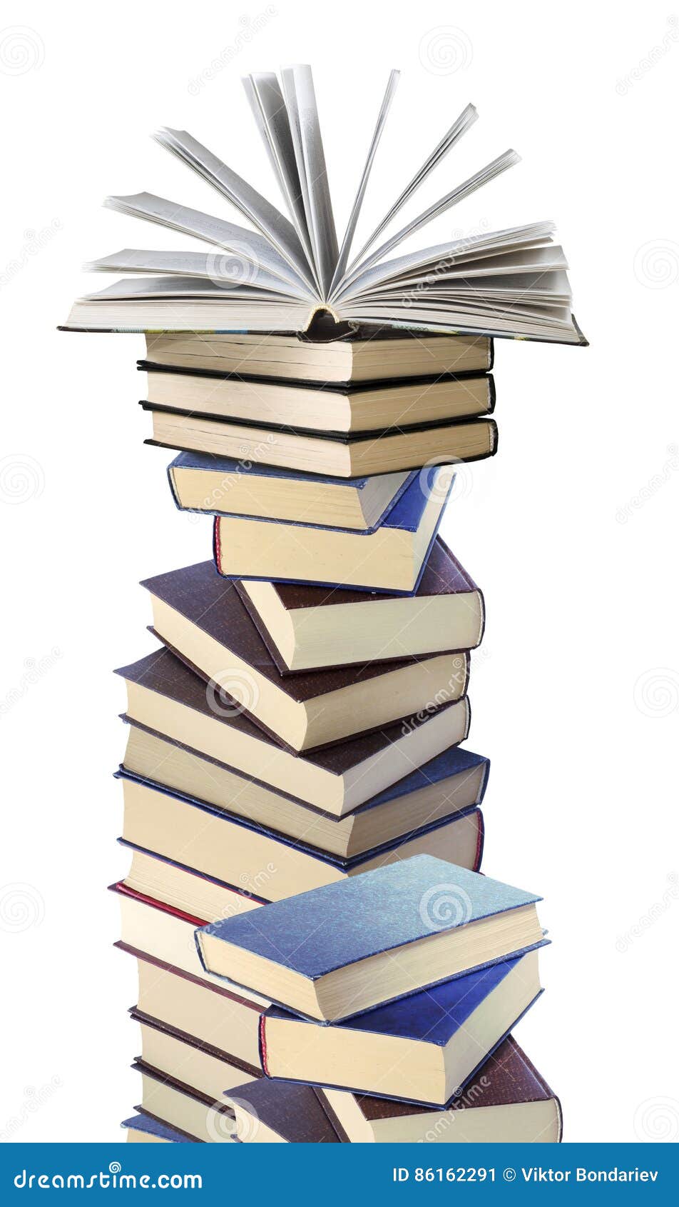 Image of Many Books on White Background Stock Image - Image of library ...