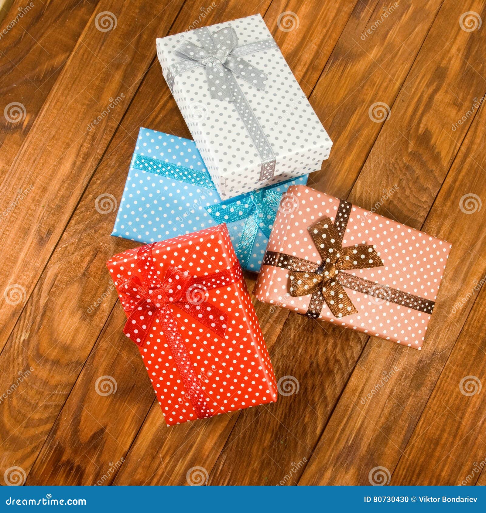 Image of Many Gift Boxes Close-up Stock Photo - Image of dots ...