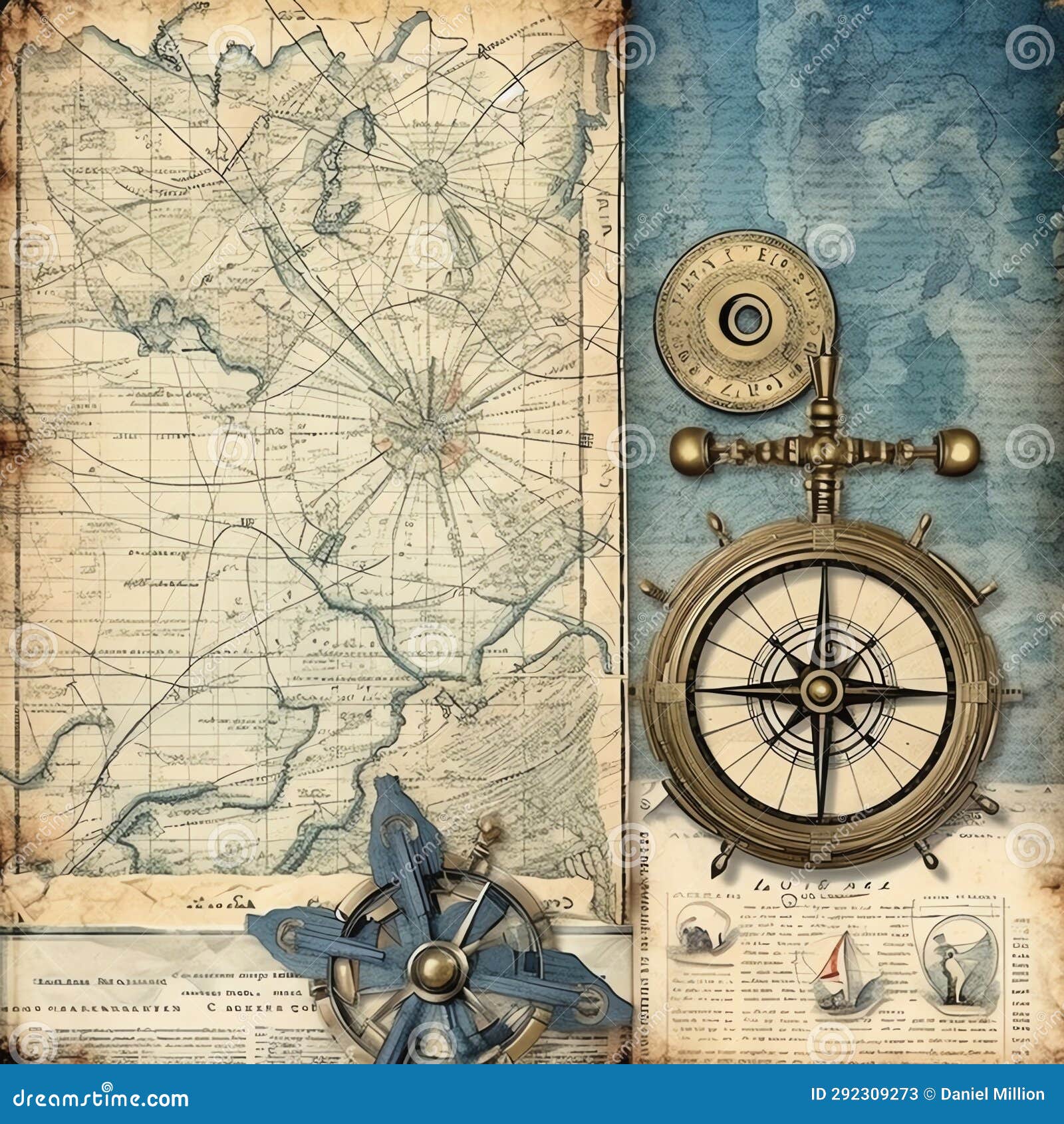 Map Old Paper, Vintage Digital Paper Stock Illustration - Illustration ...