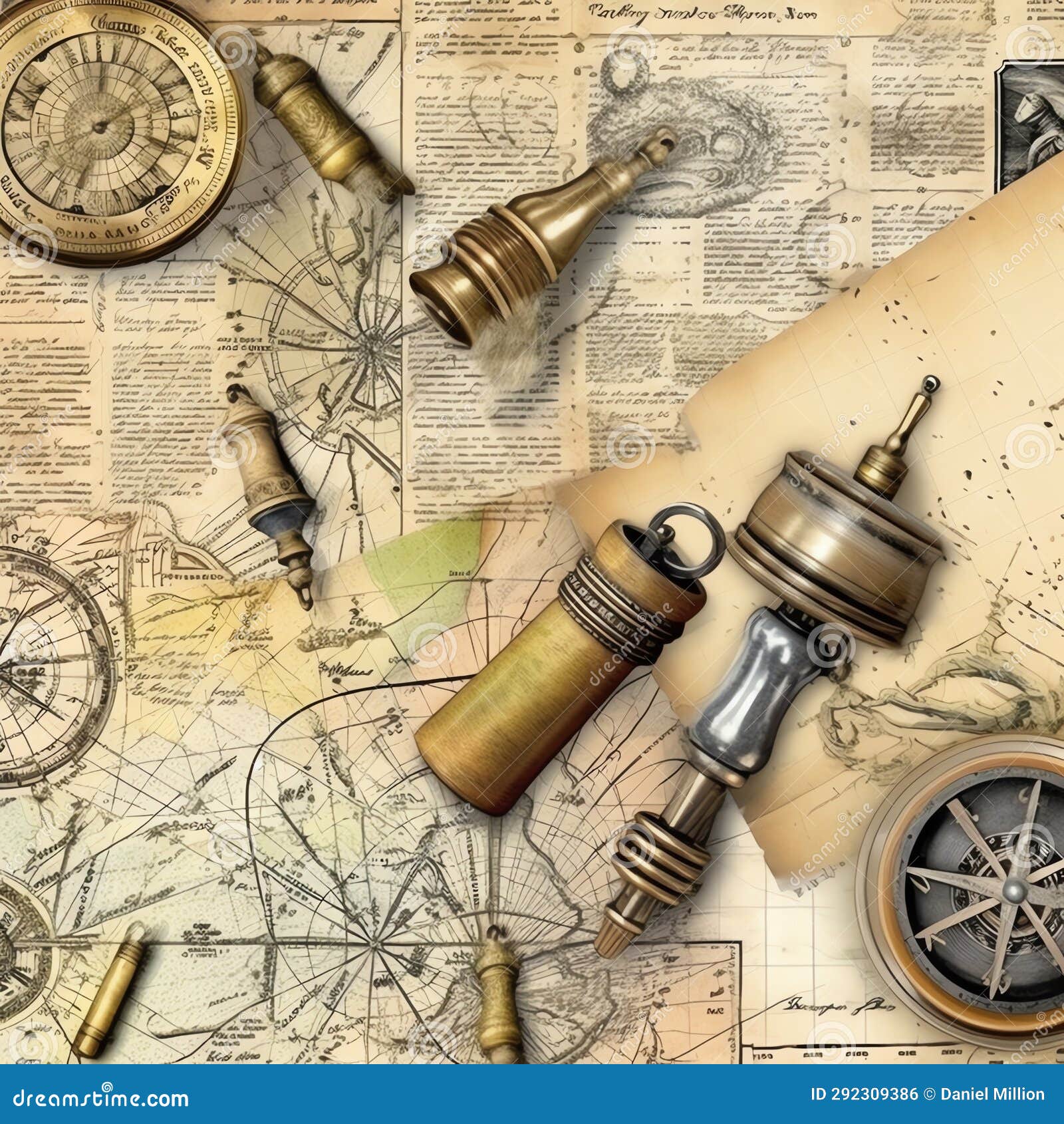 Map Old Paper, Vintage Digital Paper Stock Illustration - Illustration ...