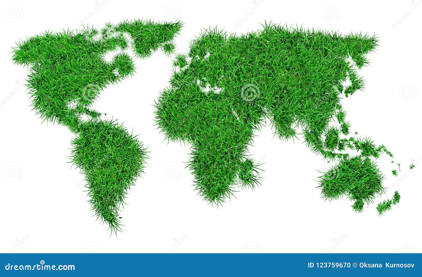 Green Grass in the Shape of a World Map Stock Photo - Image of world ...