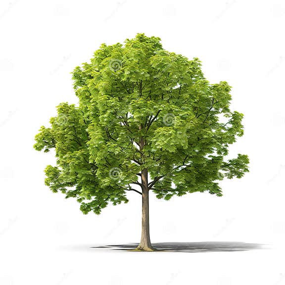 Image of Maple Tree on White Background. Nature Stock Illustration ...