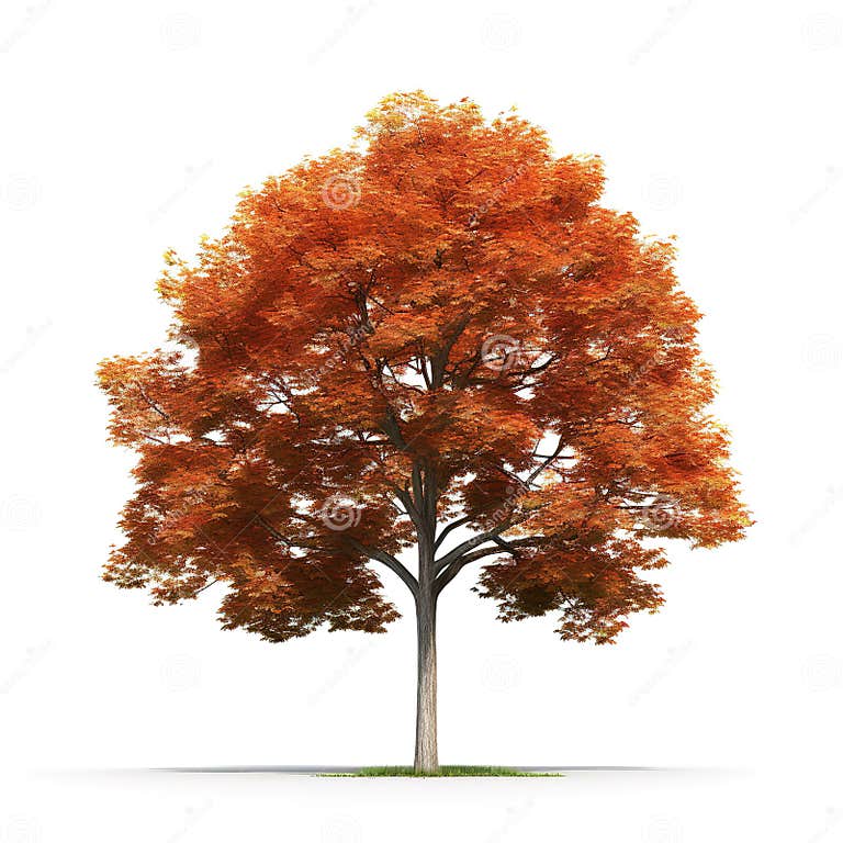 Image of Maple Tree on White Background. Nature Stock Illustration ...
