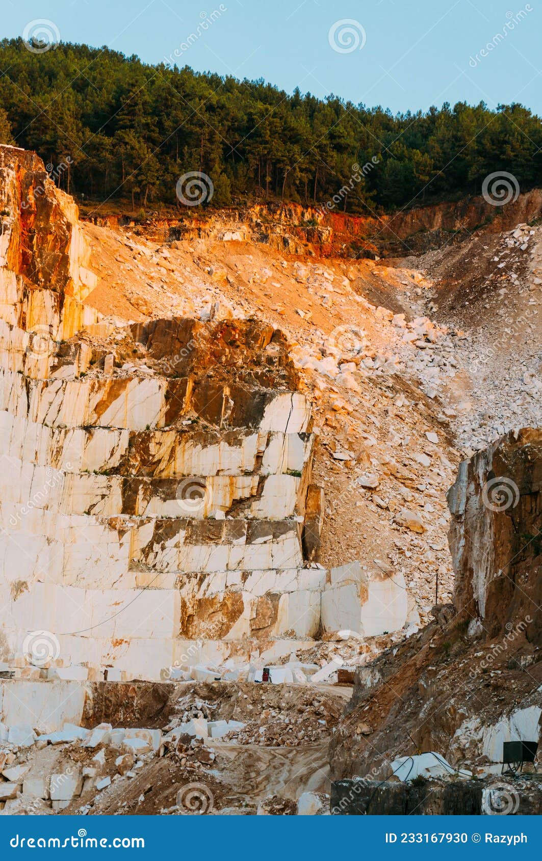 Marble quarry stock photo. Image of forest, digging - 233167930
