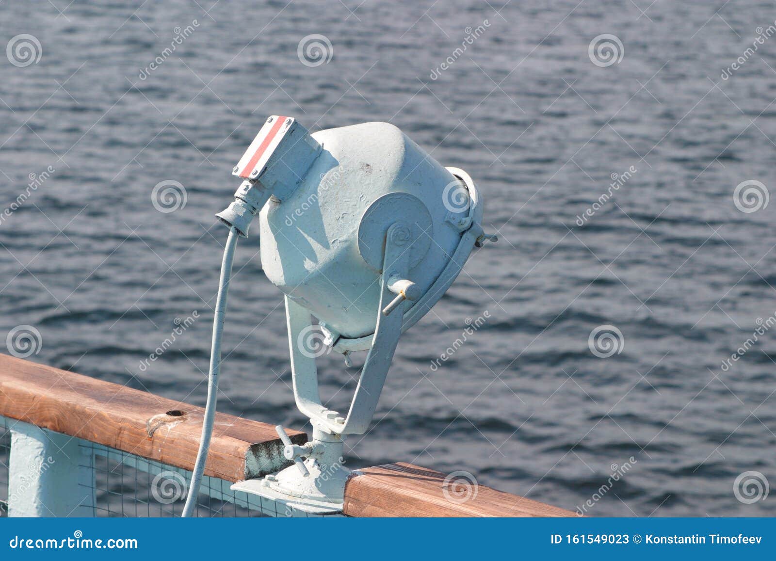 Image of a Marine Searchlight on the Deck of a Ship Stock Image - Image ...