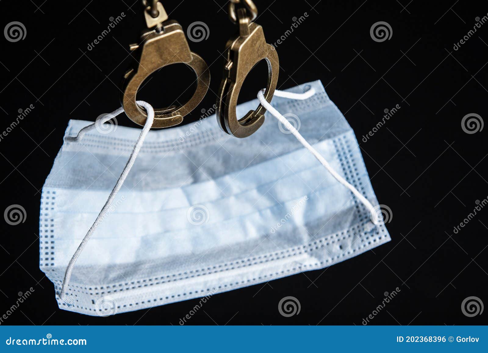 Image of Mask Handcuff Dark Background Stock Photo - Image of gloves ...