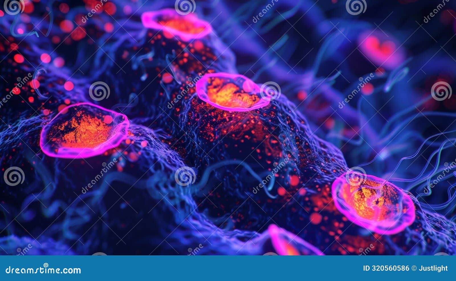 An Image of a Mast Cell Under a Fluorescent Microscope with the ...