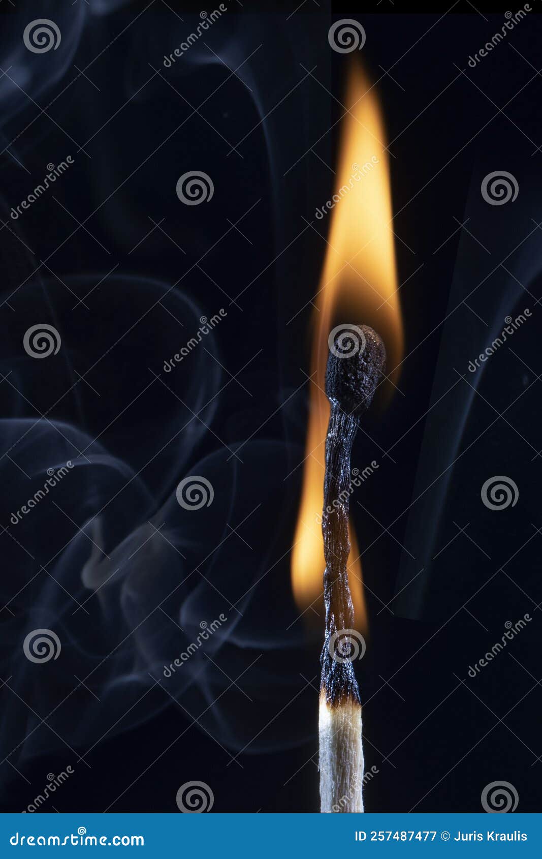 An Image of a Match Stick Flame in Front of a Black Stock Image - Image ...