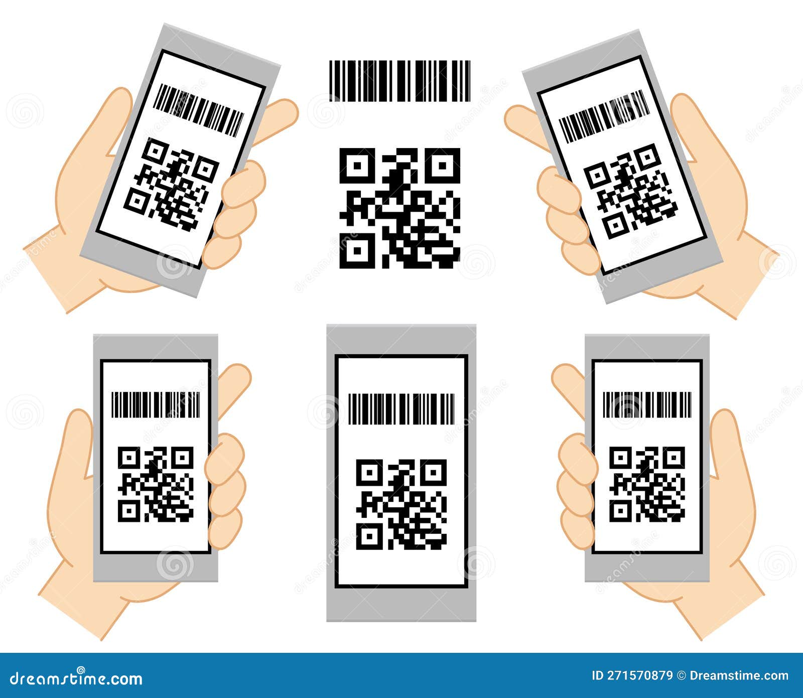 Image Material that Cashless Payment by QR-Code Stock Illustration ...