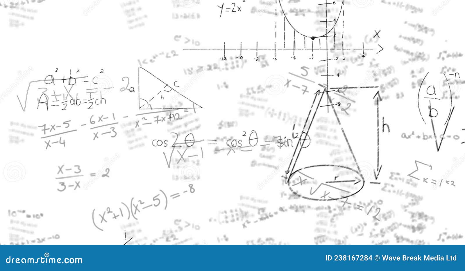 Image of Math Equations Hand Written on White Background Stock ...