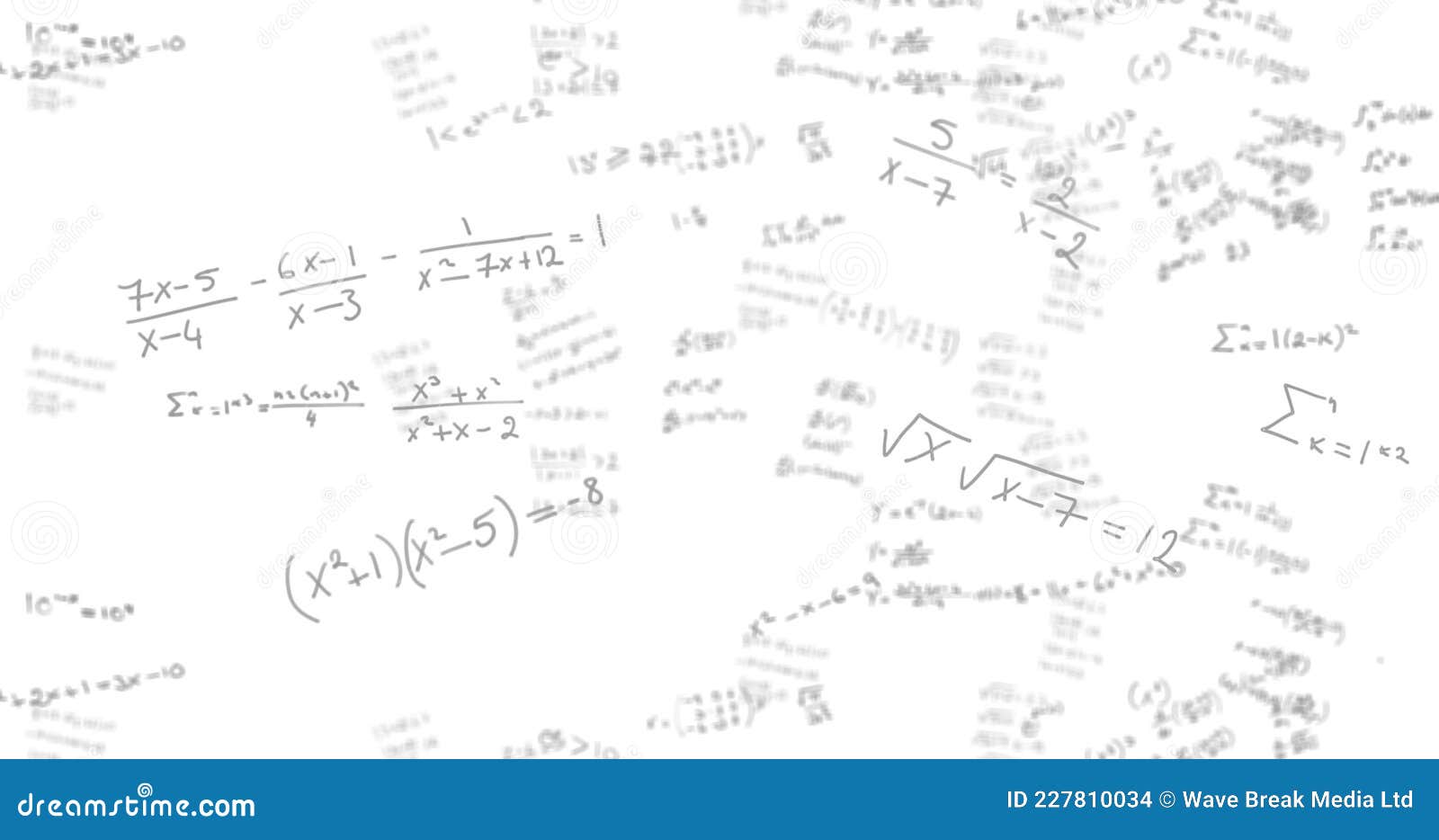 Image of Math Equations Hand Written on White Screen Stock Illustration ...