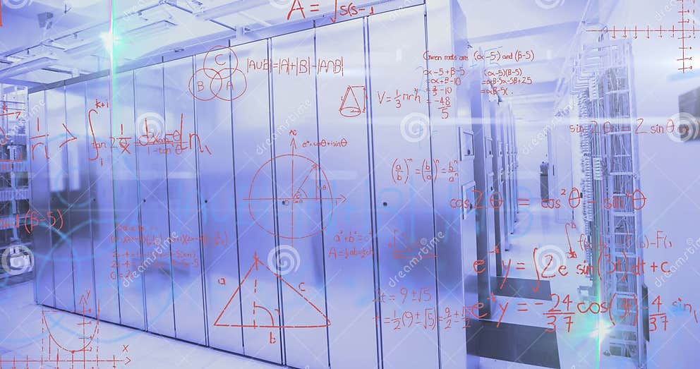 Image of Math Formulas Over Servers Stock Photo - Image of laptop ...
