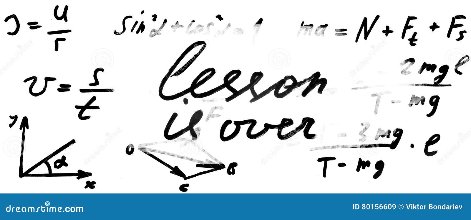 Image of Math Formulas on Whiteboard Close-up Stock Illustration ...