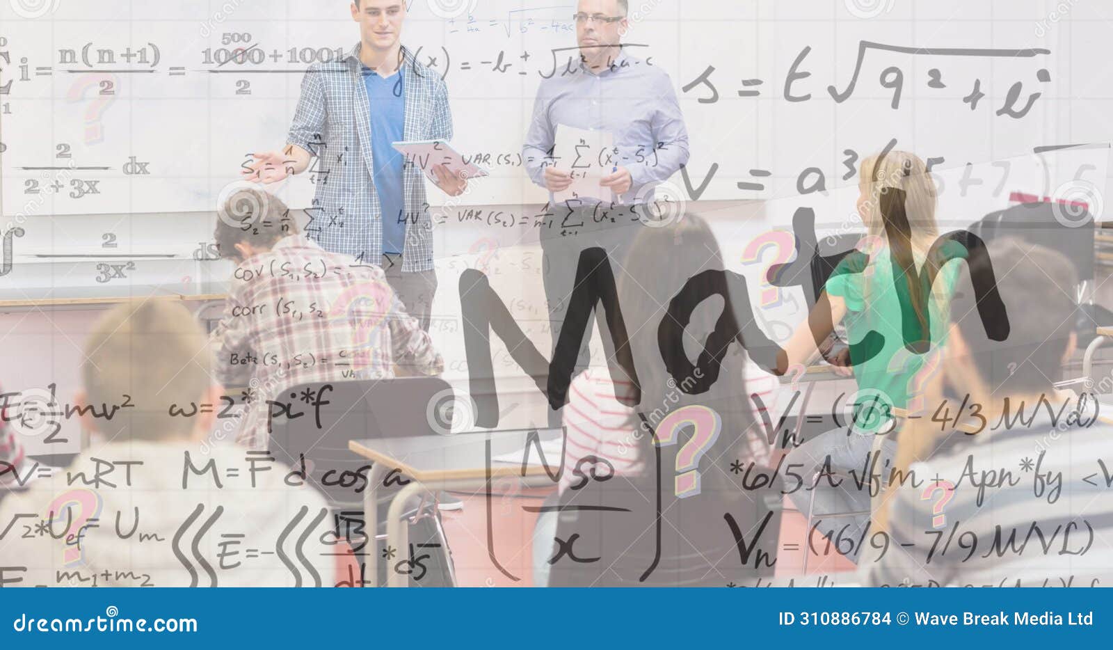 Image of Math Text and Mathematical Equations Over Diverse Students in ...