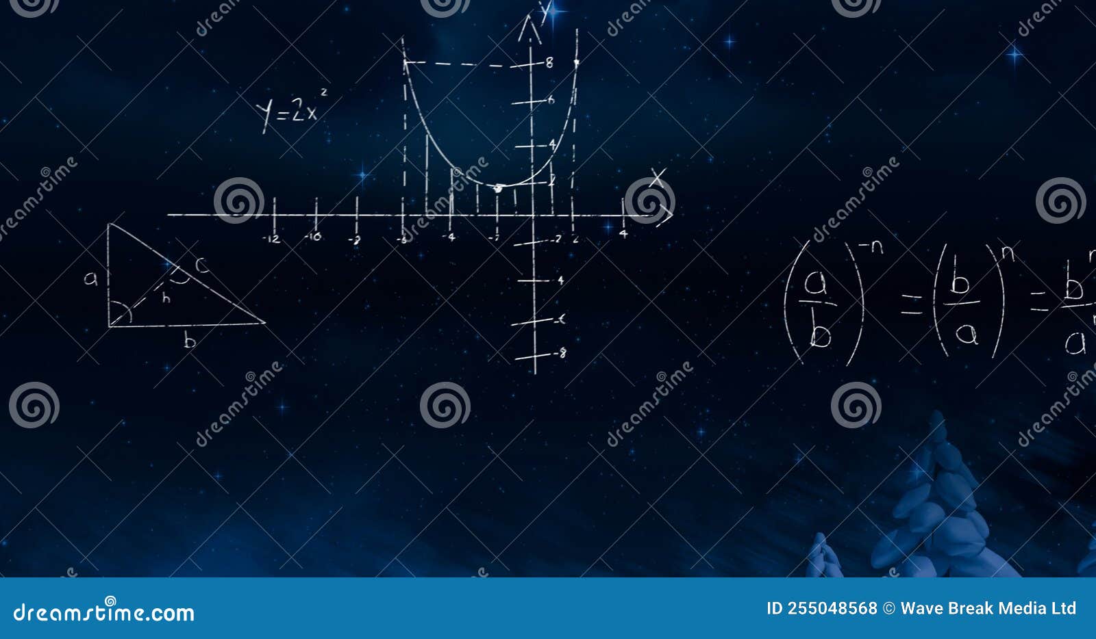 Image of Mathematical Equations on Black Background Stock Illustration ...