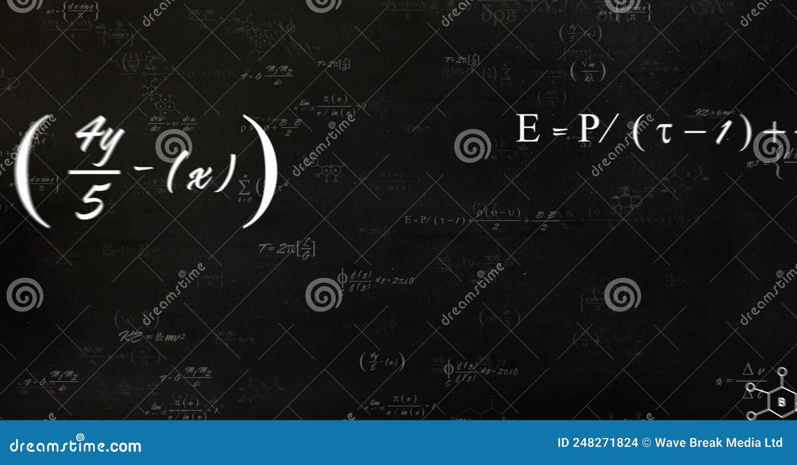 Image of Mathematical Equations on Black Background Stock Illustration ...