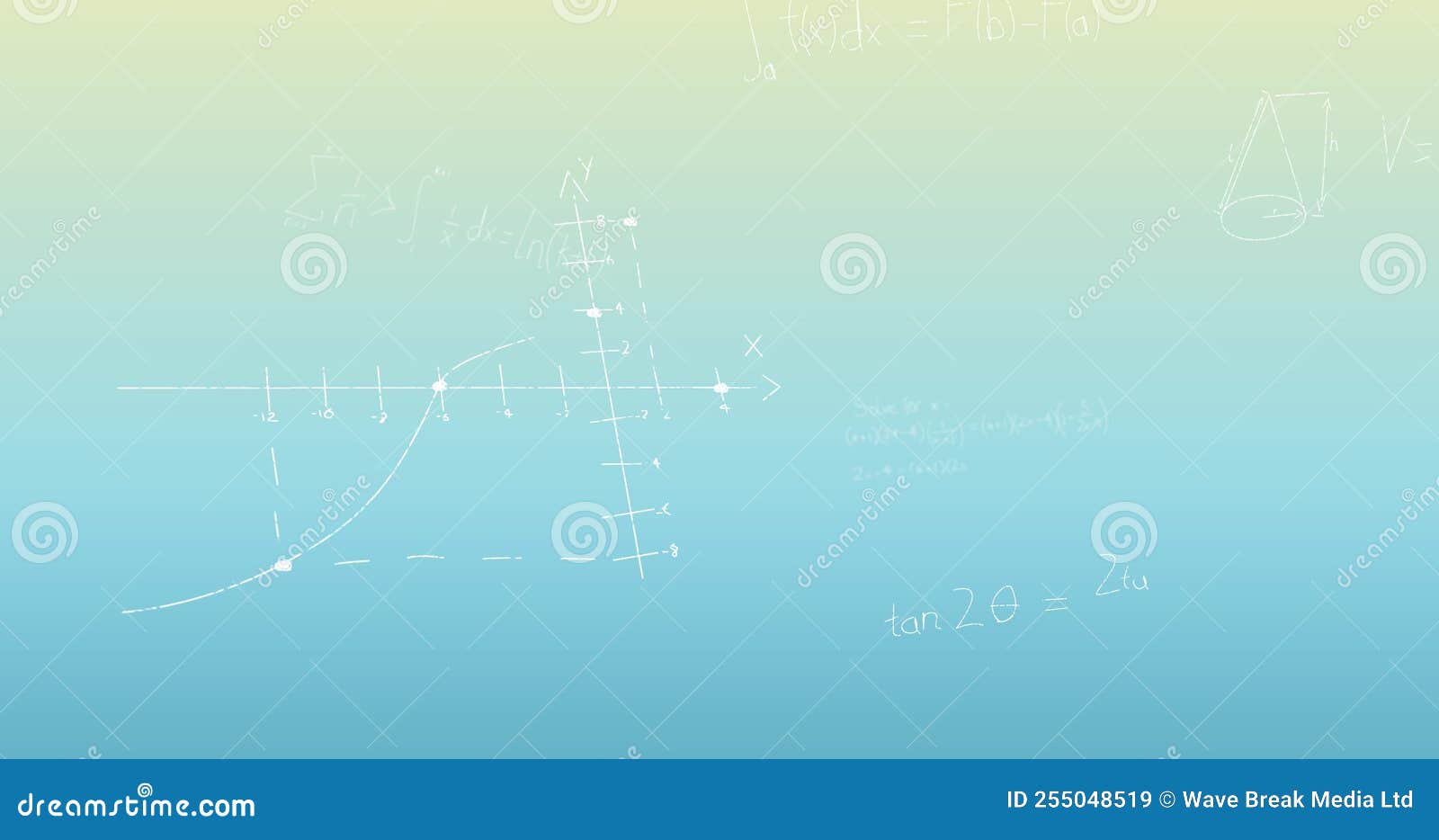 Image of Mathematical Equations on Blue Background Stock Illustration ...