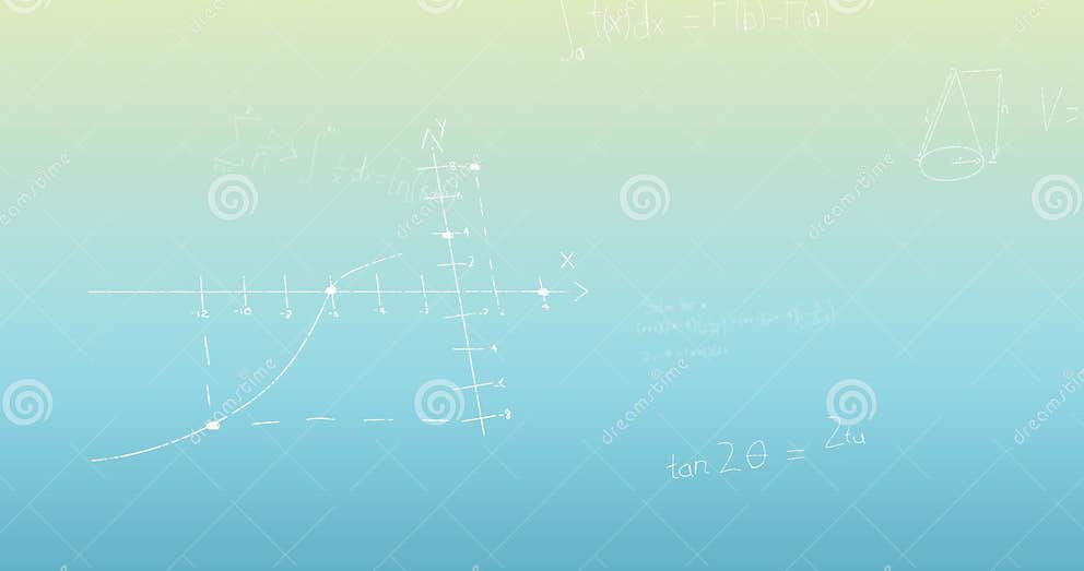 Image of Mathematical Equations on Blue Background Stock Illustration ...